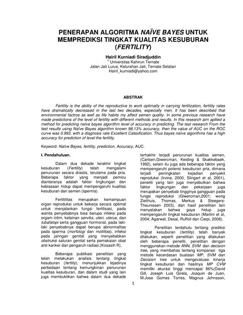 pdf penerapan algoritma naÏve bayes untuk memprediksi tingkat