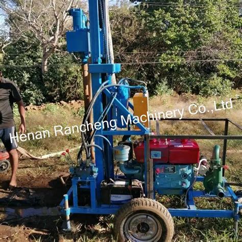 150m Wheel Mounted Water Well Drilling Rig Small Portable Water
