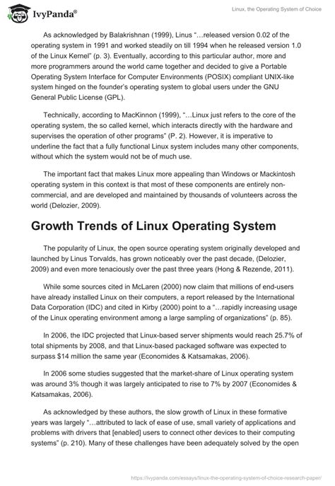Linux The Operating System Of Choice 3421 Words Research Paper Example