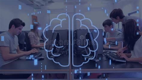 Animation Of Circuit Board With Ai Data Processing Over Diverse People