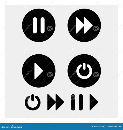 Audio Button Icon Gray Background Vector Illustration Stock Vector