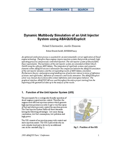 Dynamic Multibody Simulation In Abaqus Pdf Fuel Injection Diesel