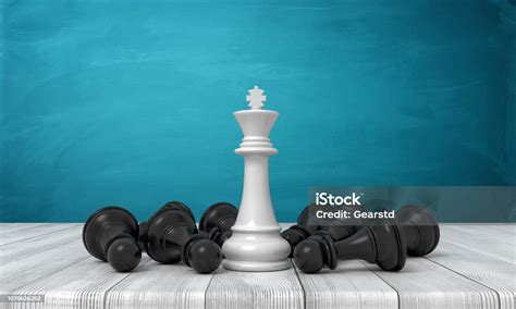 나무 책상 배경에 여러 타락 한 검은 졸으로 둘러싸인 하얀 체스 친절 서 3d 렌더링 떨어짐에 대한 스톡 사진 및 기타 이미지