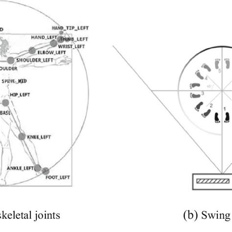A Human Skeletal Joints By Kinect B Eight Swing Directions Download Scientific Diagram