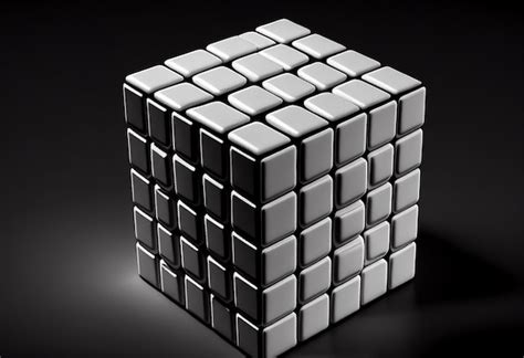 Premium Photo White 3d Cube On A Black Background Ai Generated