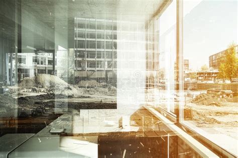 Modern Minimalist Office Interior With Urban View Stock Image Image