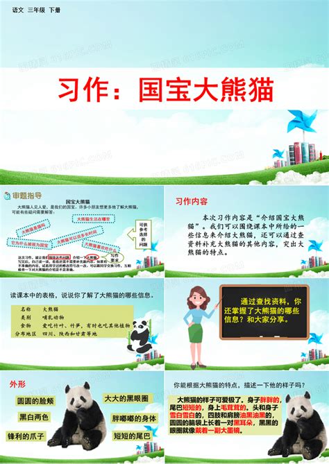 三年级语文下册习作《国宝大熊猫》课件ppt模板免费下载编号voqcrjk0z图精灵