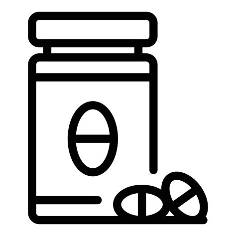 Capsule Natural Pill Icon Outline Vector Food Sugar 15085760 Vector