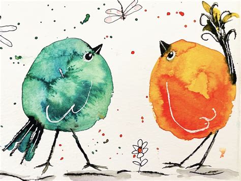 Three More Wet In Wet Birds Diane Antone Studio