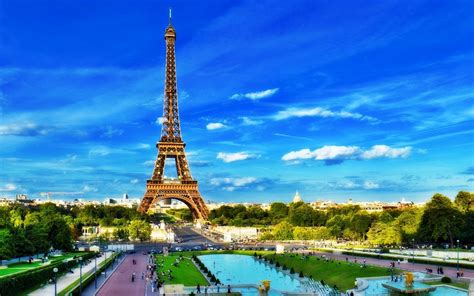 France Sky Paris Eiffel Tower France Travel Panoramic Attractions World Wallpaper