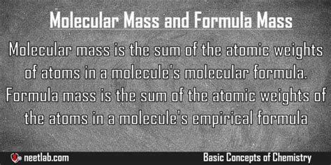 Difference Between Molecular Mass And Formula Mass Neetlab