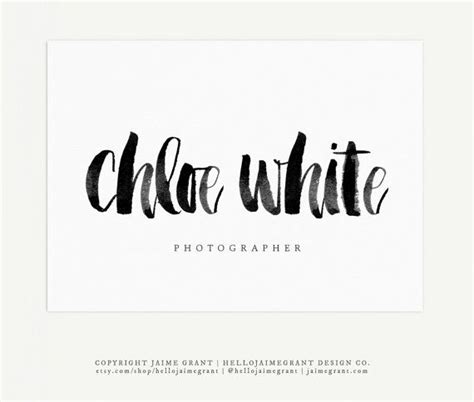 Chloe Predesigned Logo Watercolor Handwritten Brush Calligraphy Logo Design