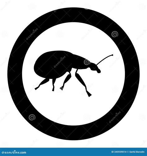 Weevil Insect Pest Icon In Circle Round Black Color Vector Illustration