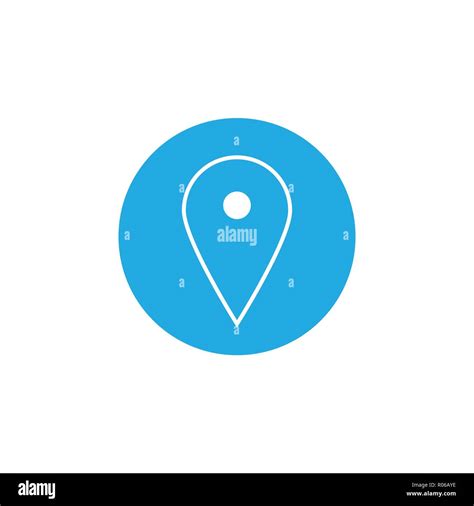 Map Pointer Icon Gps Location Symbol Flat Design White On Blue