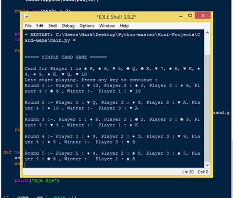 Simple Card Game In Python Free Source Code Sourcecodester
