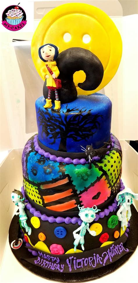 Coraline Theme Cake Queques decorados Pastel de tortilla Diseños de