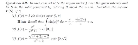 Solved Question 4 2 In Each Case Let R Be The Region Under Chegg Com