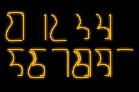 Same Height 4 Segment Numeric Display Like Neon Signs 4セグメント数字（ネオン管もどき