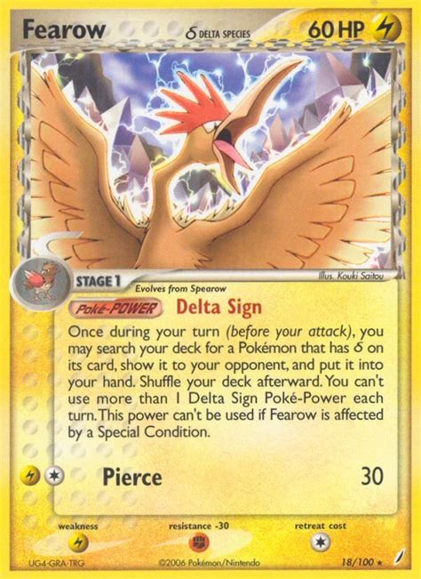 Pokemon EX Crystal Guardians Single Card Rare Fearow δ 18 100