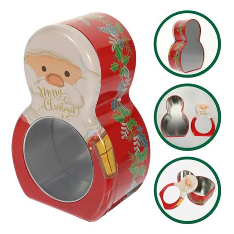 Tinplate Christmas Candy Box Seasonal Cookie Tins Round Nesting £1099