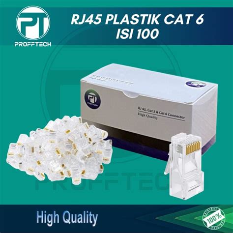 Jual Rj45 Connector Cat 6 Konektor UTP RJ 45 Cat 6e Plastik Shopee