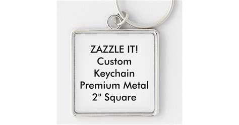 Custom Square Keychain Key Ring Blank Template Zazzle
