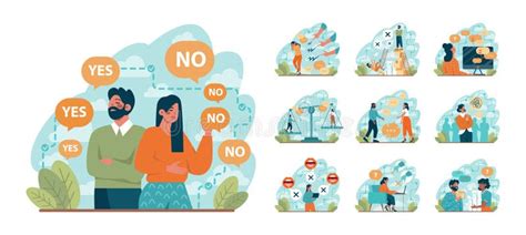 Gender Inequality Set Women Social Imparity Problem Stock Vector