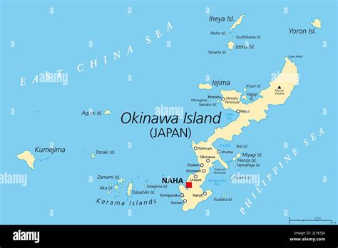 Îles Okinawa carte politique Groupe insulaire dans la préfecture d