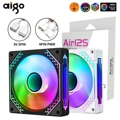 Aigo Aigo Air12s Pc Case Fan 12cm 4pin 5v 3pin Argb Cyclic Mirror Light