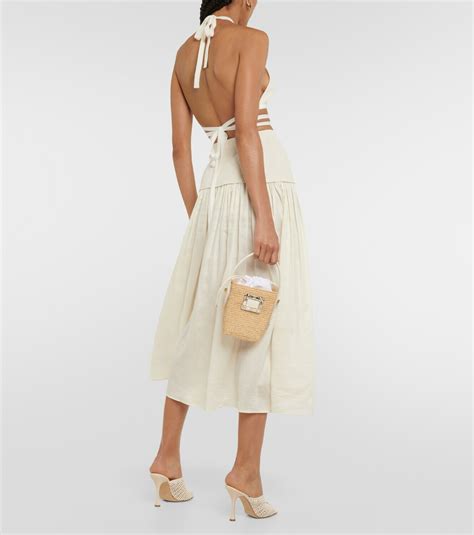 Joseph Seaton Linen Blend Midi Skirt Joseph