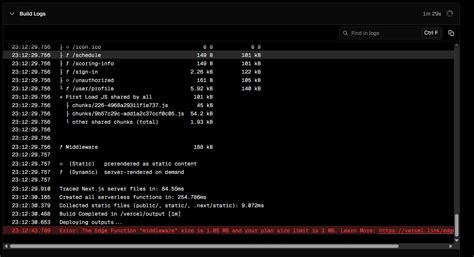 Error The Edge Function Middleware Size Is 105 Mb Help Vercel