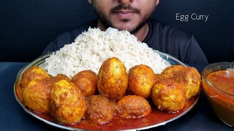 Spicy Oily Egg Curry Eating With Basmati Rice BhukkhadBoy YouTube