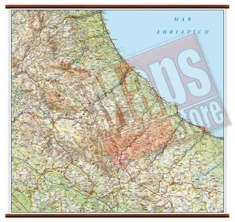 Mappa Murale Abruzzo Molise Mappa Murale Plastificata Con Eleganti