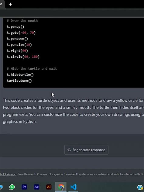 drawing a smily face in python with chatgpt python turtle youtube
