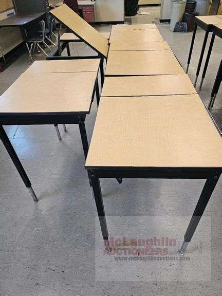 Modular Classroom Desks Hinged Tops Mclaughlin Auctioneers Llc Mc