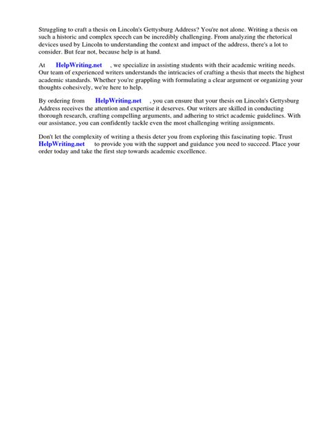 Lincolns Gettysburg Address Thesis Pdf Abraham Lincoln