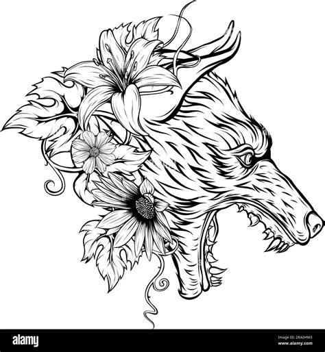 Wolf Drawing Outline