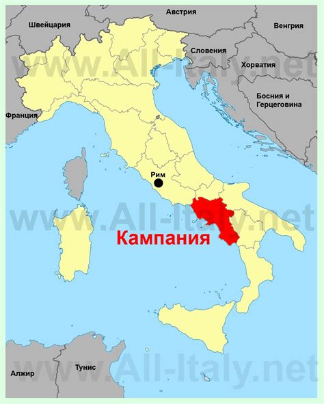 Карты Кампании Подробная карта региона Кампания Италия
