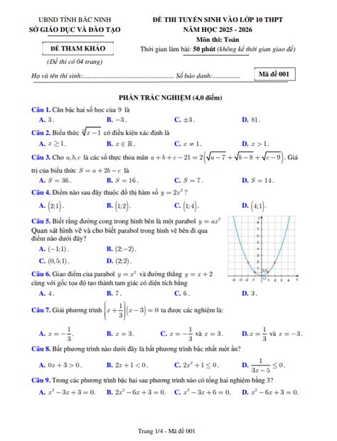 Đáp án đề tham khảo Toán tuyển sinh năm sở GD ĐT TP Hồ Chí Minh THCS TOANMATH