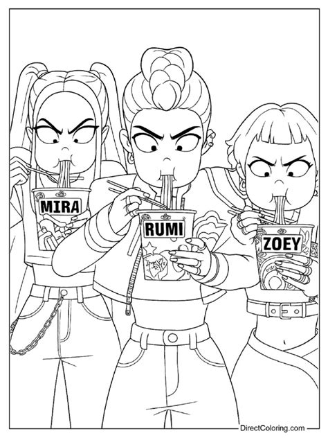 Rumi Zoey Mira Coloring Pages 2025