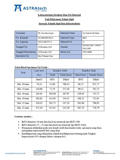 Uji Tarik And Tekuk Bjts 101316192225 Pdf