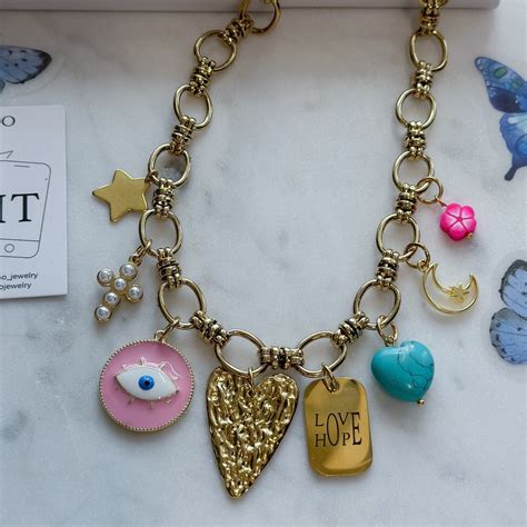 Personalized Charm Necklace Customizable Pendant Necklace Unique T