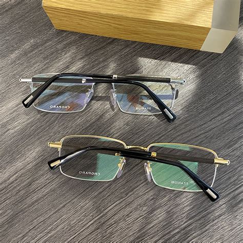 Chopard萧邦眼镜框VCHF63J时尚商务半框木腿超轻近视光学眼镜架男 虎窝淘