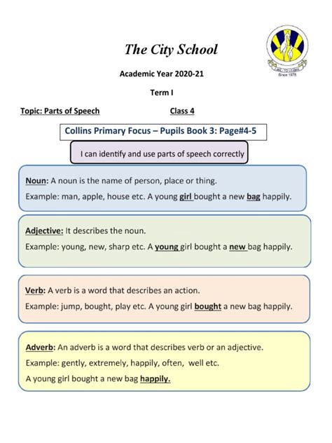 English Class 4 Grammar Worksheet Week2 21 22 Pdf