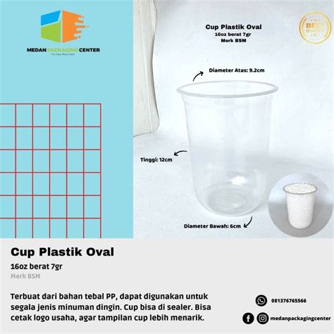 Jual Cup Plastik Pp 16 Oz Oval Bsm Gelas Plastik Cup Minuman