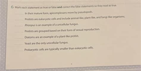 Solved Mark Each Statement As True Or False And Correct Chegg Com