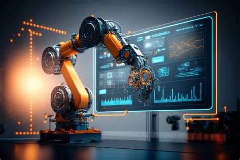 Smart Industry Robot Arm For Factory Production Process Automation Technology Generative Ai