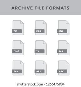 Set Document Labels File Formats Icons Stock Vector Royalty Free