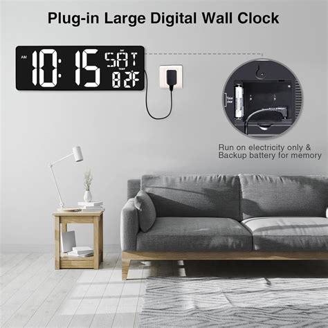 Buy XREXS Large Digital Wall Clock With Remote Control 16 5 Inch LED
