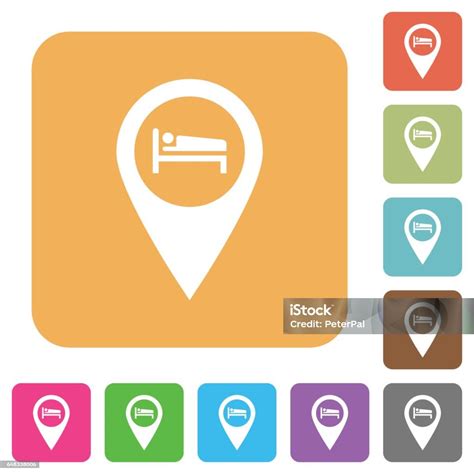 호텔 Gps 지도 위치 둥근 정연 한 평면 아이콘 갈색에 대한 스톡 벡터 아트 및 기타 이미지 갈색 국제 관광명소